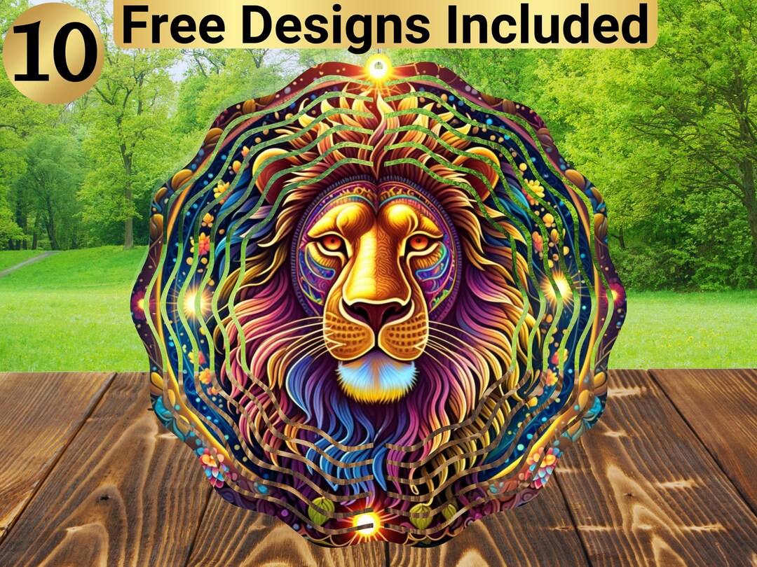Majestic Lion Wind Spinner, Lion Spinner Sublimation Design, Lion Wind ...