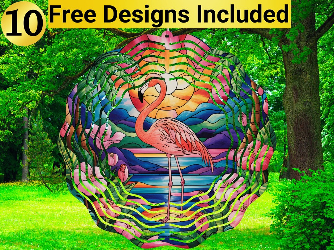 Flamingo Wind Spinner, Flamingo Wind Spinner Sublimation Design ...