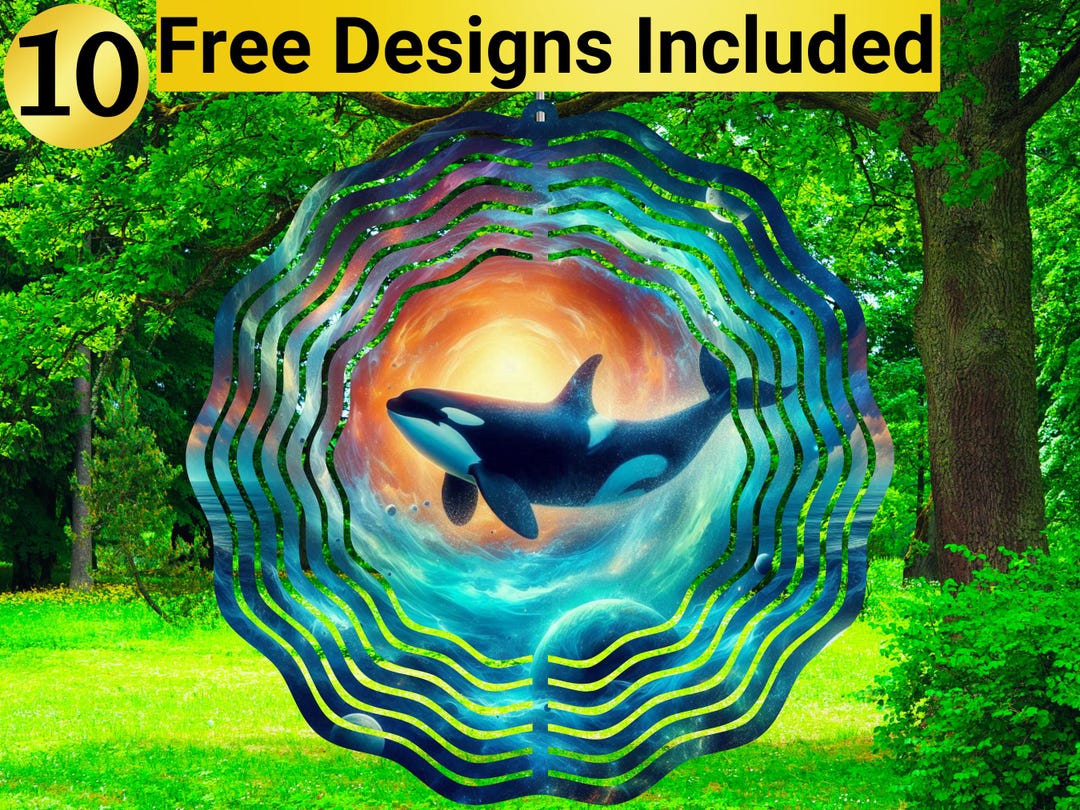 Killer Whale Wind Spinner, Killer Whale Wind Spinner Sublimation Design ...