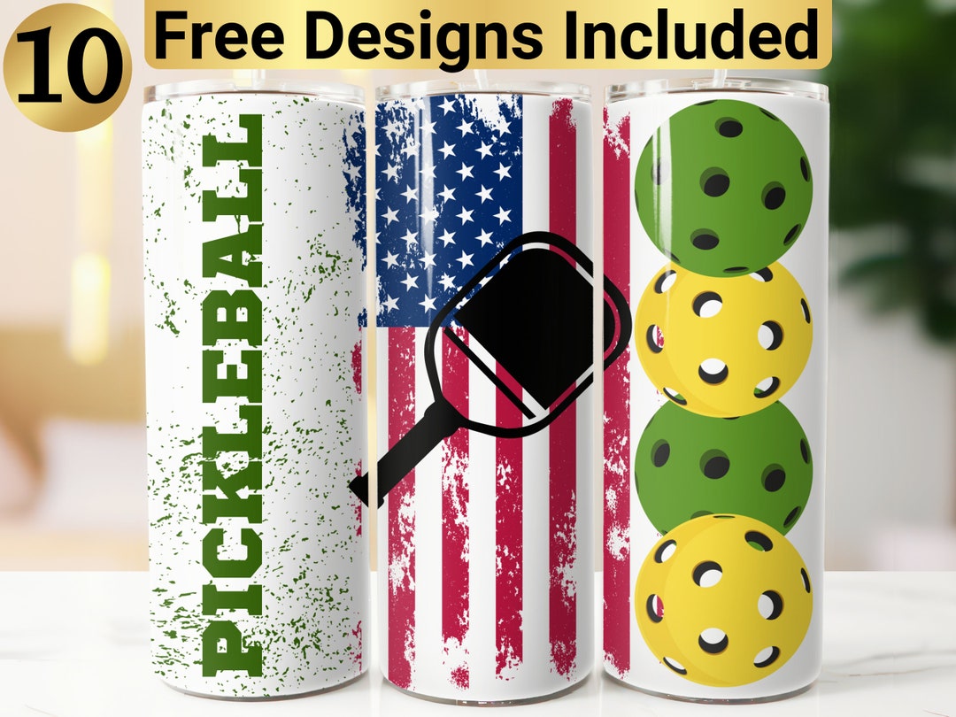 Pickleball Tumbler Design, Tumbler Wrap PNG, 20 Oz Skinny Tumbler ...
