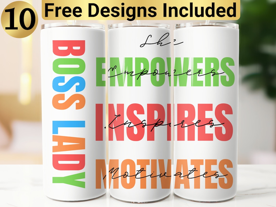 Boss Lady Tumbler Design, Tumbler Wrap PNG, 20 Oz Skinny Tumbler Design ...