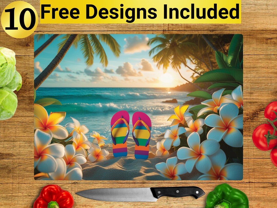 Flip Flops Cutting Board Design, Flip Flops Cutting Board PNG, Cutting ...