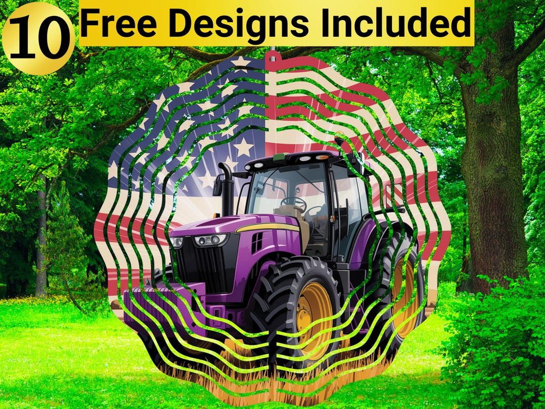 American Tractor Wind Spinner, Tractor Wind Spinner Sublimation Design ...