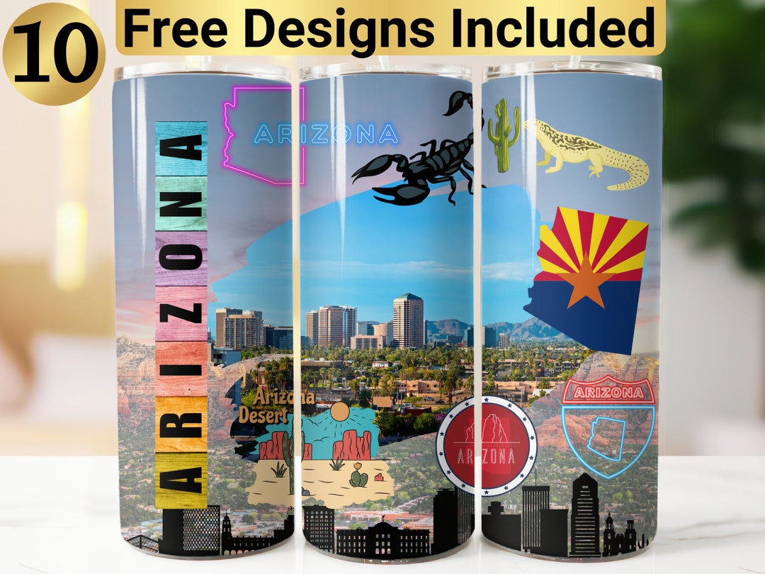 Arizona Tumbler Design, Tumbler Wrap PNG, 20 Oz Skinny Tumbler Design ...