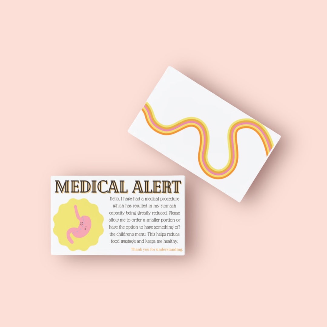 Bariatric Medical Card. Gastric Sleeve. Gastric Bypass. - Etsy