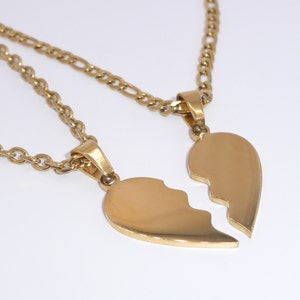 Gold Heart Two-piece Necklace Set Valentines Gift Ideas Girlfriend ...