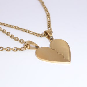 Gold Heart Two-piece Necklace Set Valentines Gift Ideas Girlfriend ...