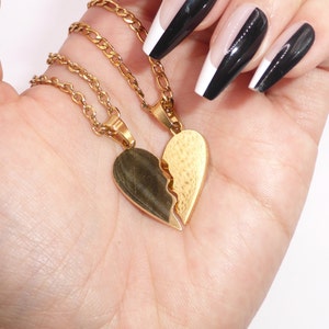 Gold Heart Two-piece Necklace Set Valentines Gift Ideas Girlfriend ...