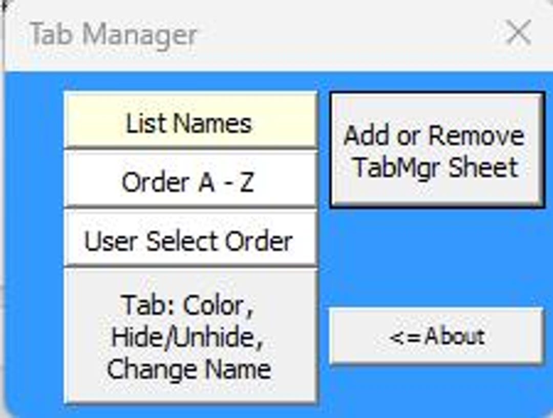Excel Sheet Manager 2 Year Subscription (sheet Reorder, Rename, Hide ...
