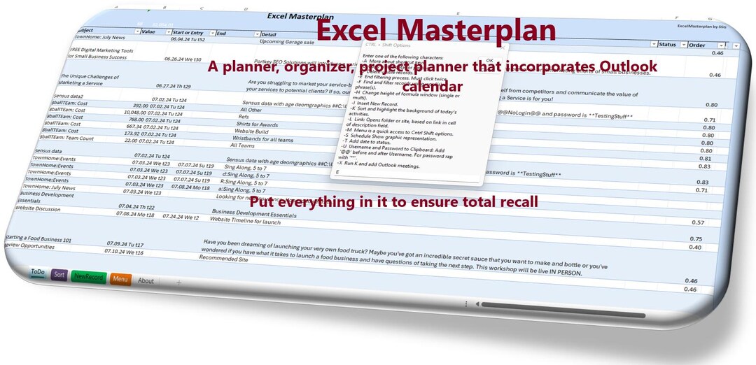 Excel Masterplan 1yr Version Will Empower You to Manage Tasks and Timelines Effectively and ...