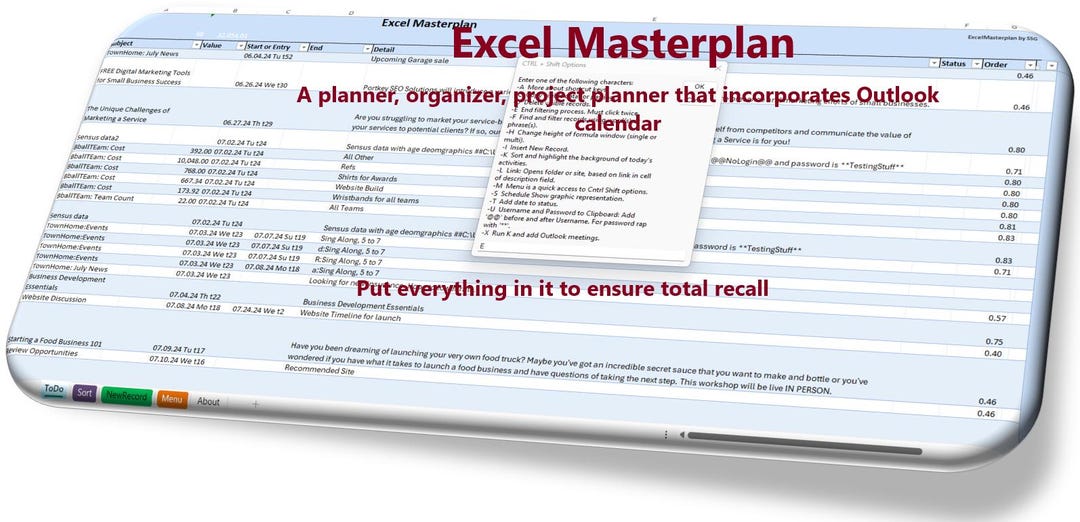 Excel Masterplan 3yr Version Will Empower You to Manage Communications, Tasks and Timelines ...