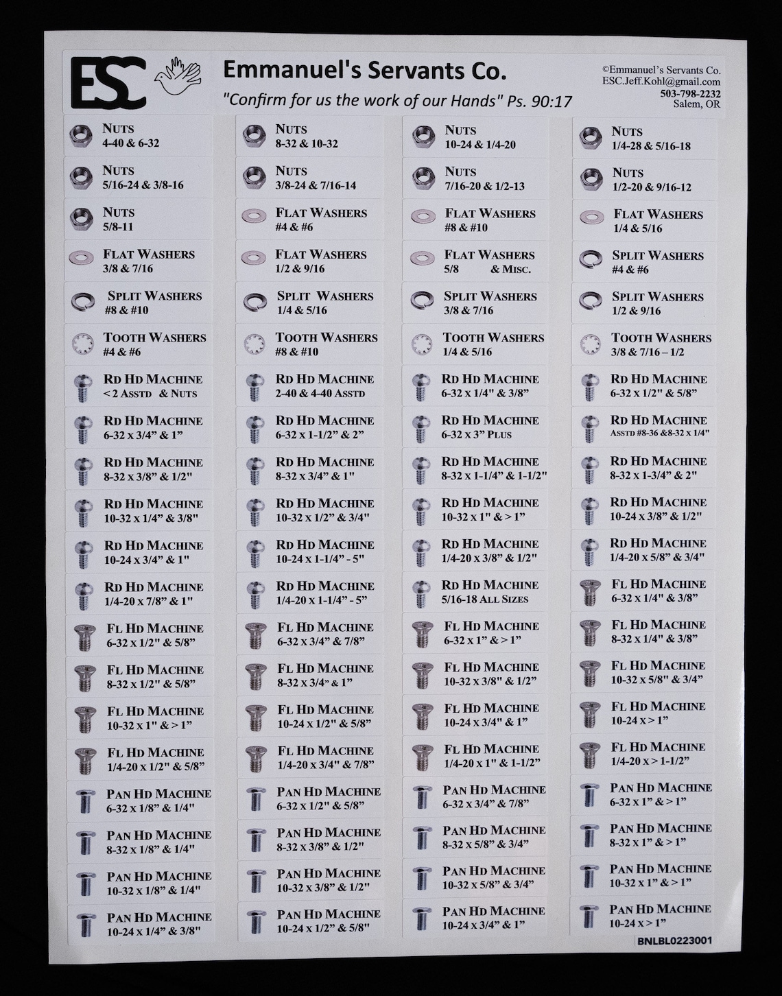 Screw Organizer and Other Hardware Bin Labels - Etsy