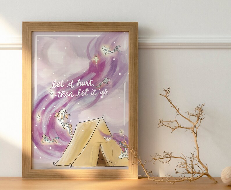 Beautiful Purple Wall Art Design for Bedroom, Minimalist Printable ...