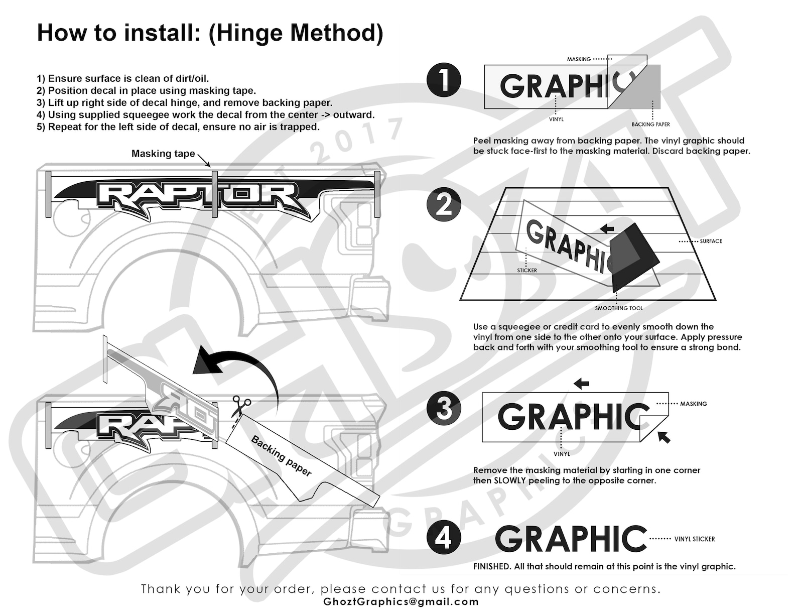 Ford Raptor Bed Side Vinyl Graphics Decals Install Kit Included! Fits ...