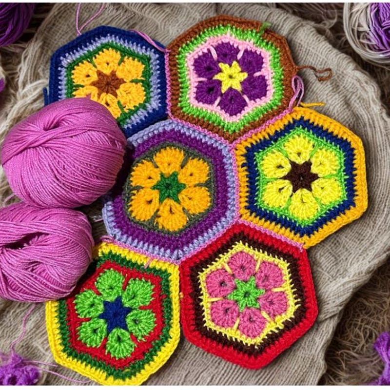 Hexagon Flower - Etsy