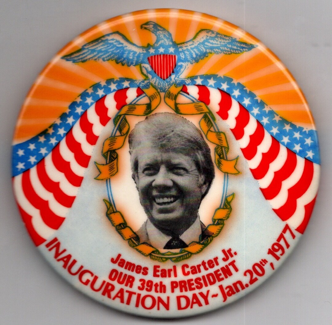 Large Vintage 1977 Jimmy Carter Inauguration Pinback Button - Etsy