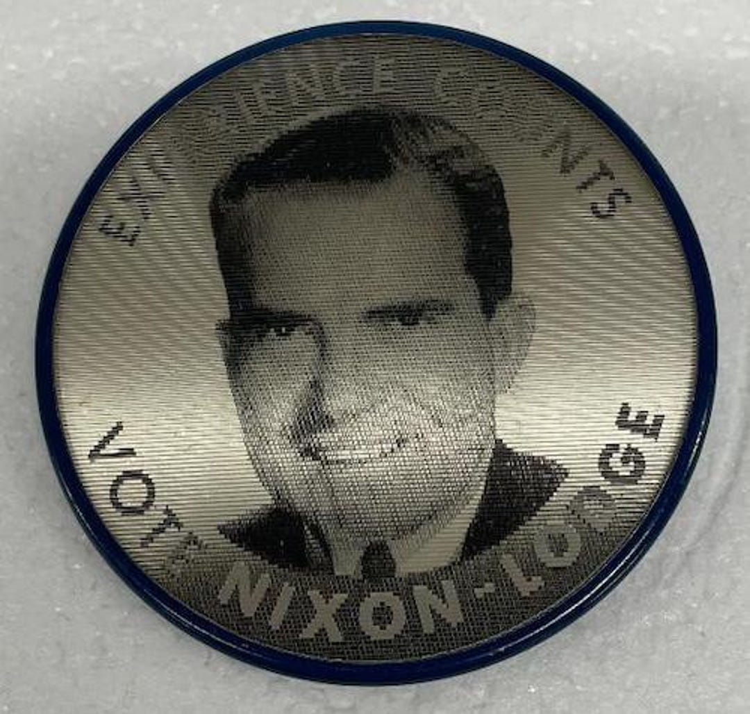 1960 Nixon Lodge Vari Vue Lenticular Flasher Vintage Political Campaign ...