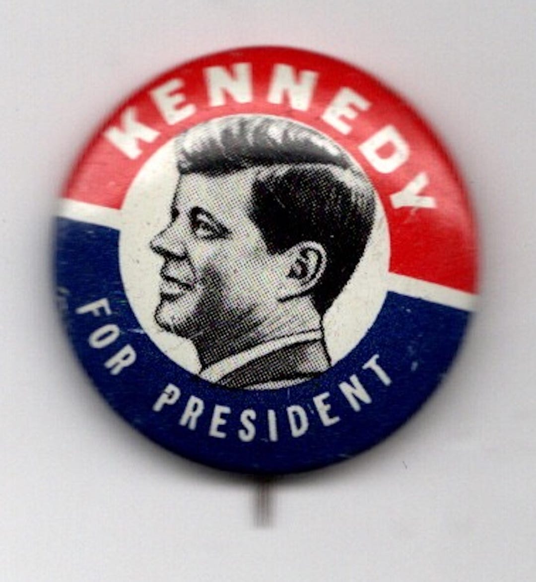 John F Kennedy JFK 1960 President Profile Pic Campaign Button Pin - Etsy