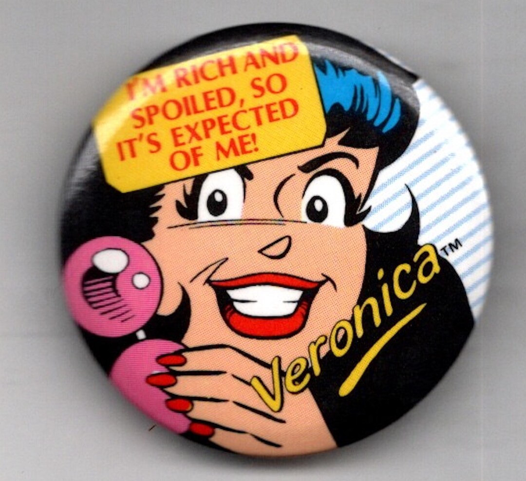 1987 Vintage Archie Comics Button Pin Veronica I'm Rich - Etsy