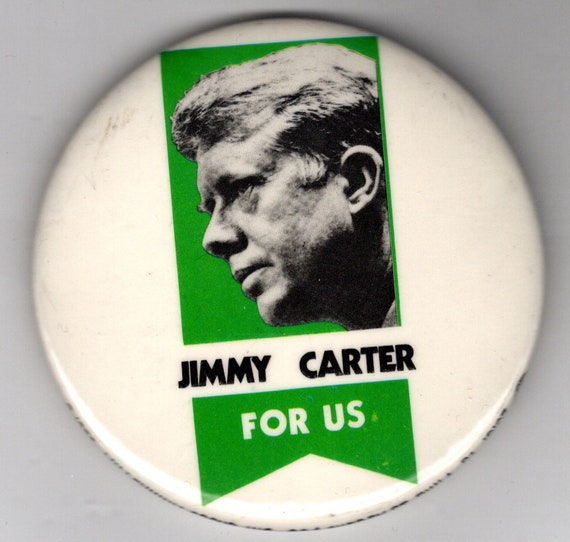 Jimmy Carter for US 1976 presidential campaign button - Gem