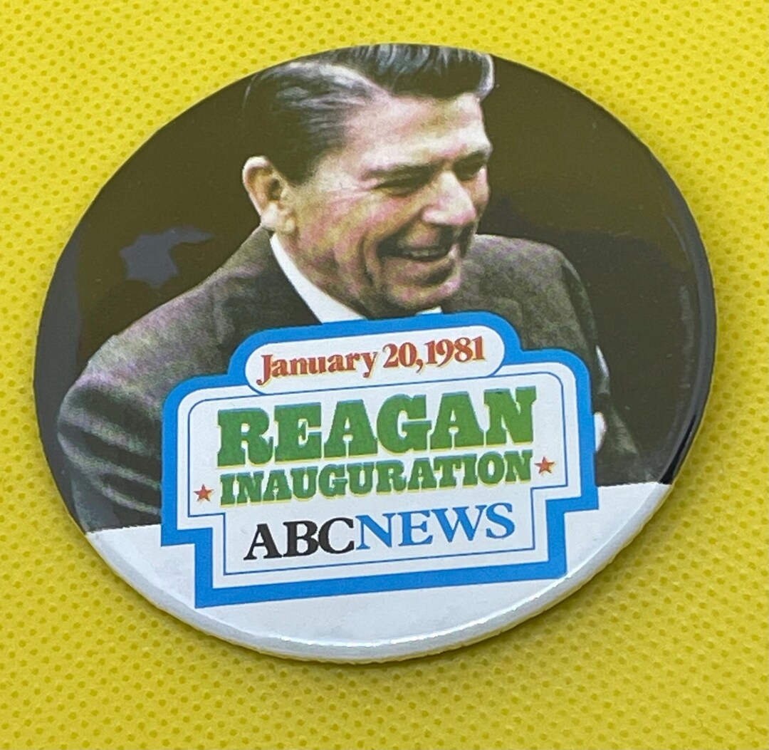 Ronald Reagan ABC News Inauguration January 20 1981 Press Pinback ...