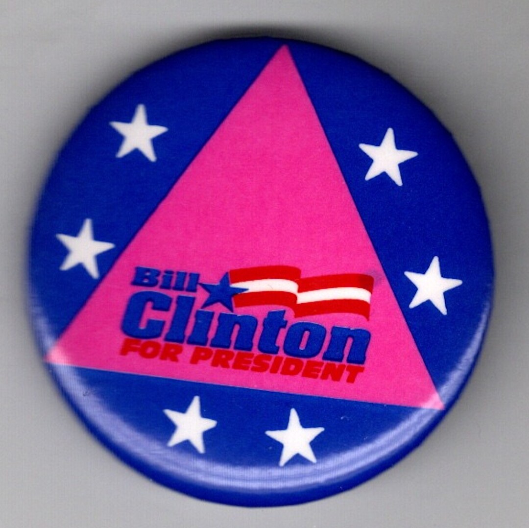 Bill Clinton for President Pink Triangle LGBT Campaign Button - Etsy