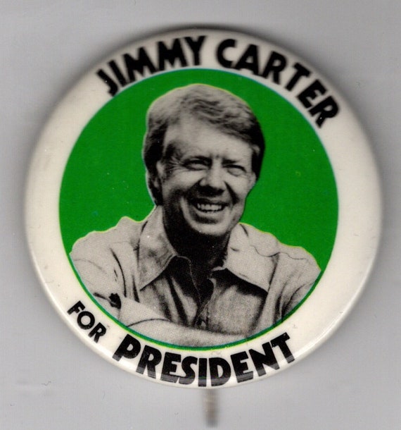 Jimmy Carter for President 1976 button large head - Gem