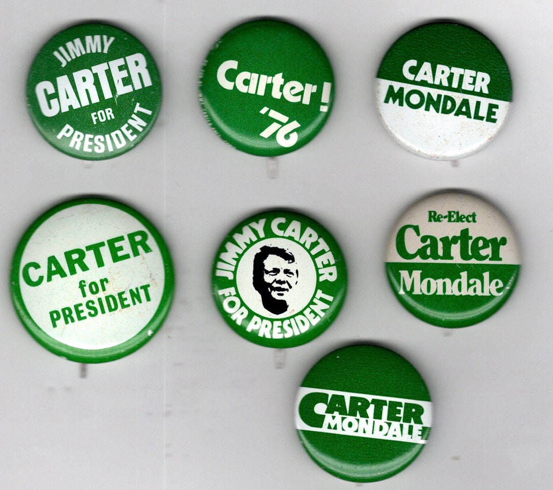 7 Different Jimmy Carter Vintage 1976-80 Political Campaign Buttons ...