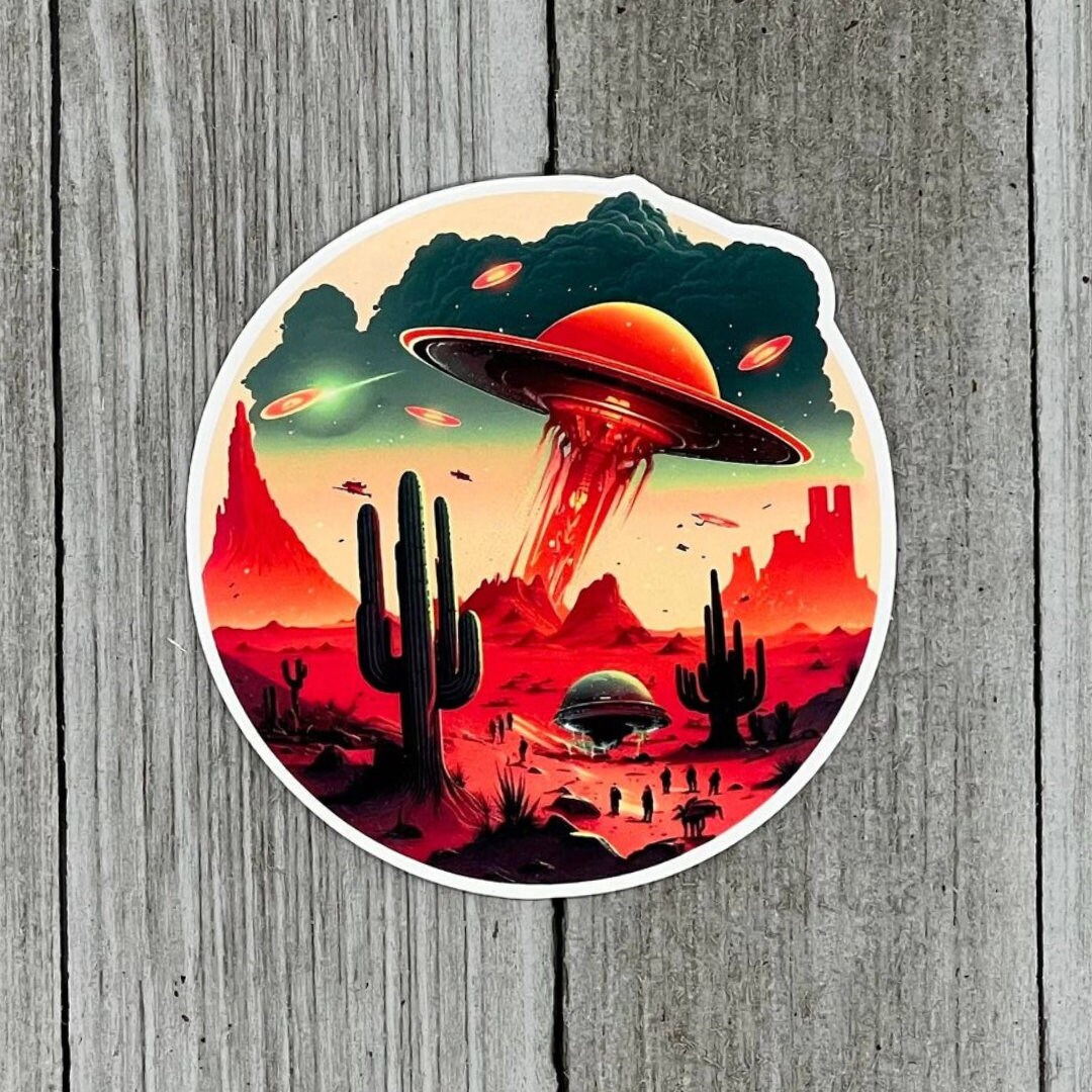 2.75" UFO Sticker | Cool Sticker | Water Resistant Sticker - Etsy