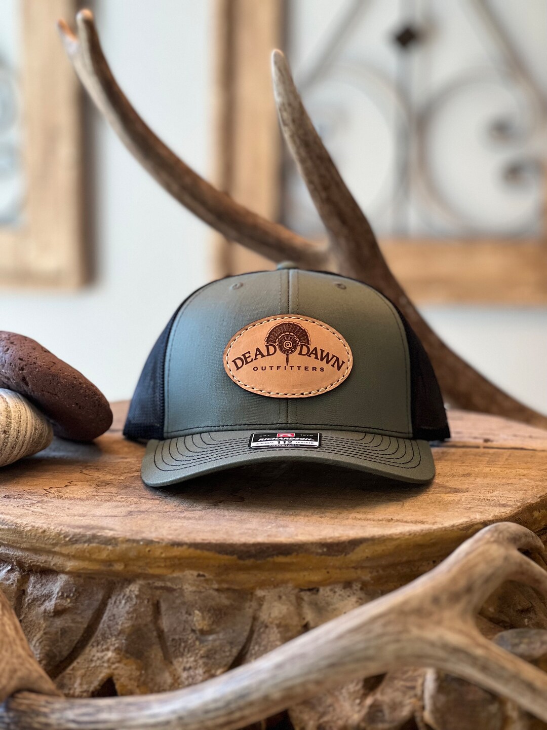 Deaddawn New Logo Loden Green Leather Patch Hat Turkey Hunting - Etsy