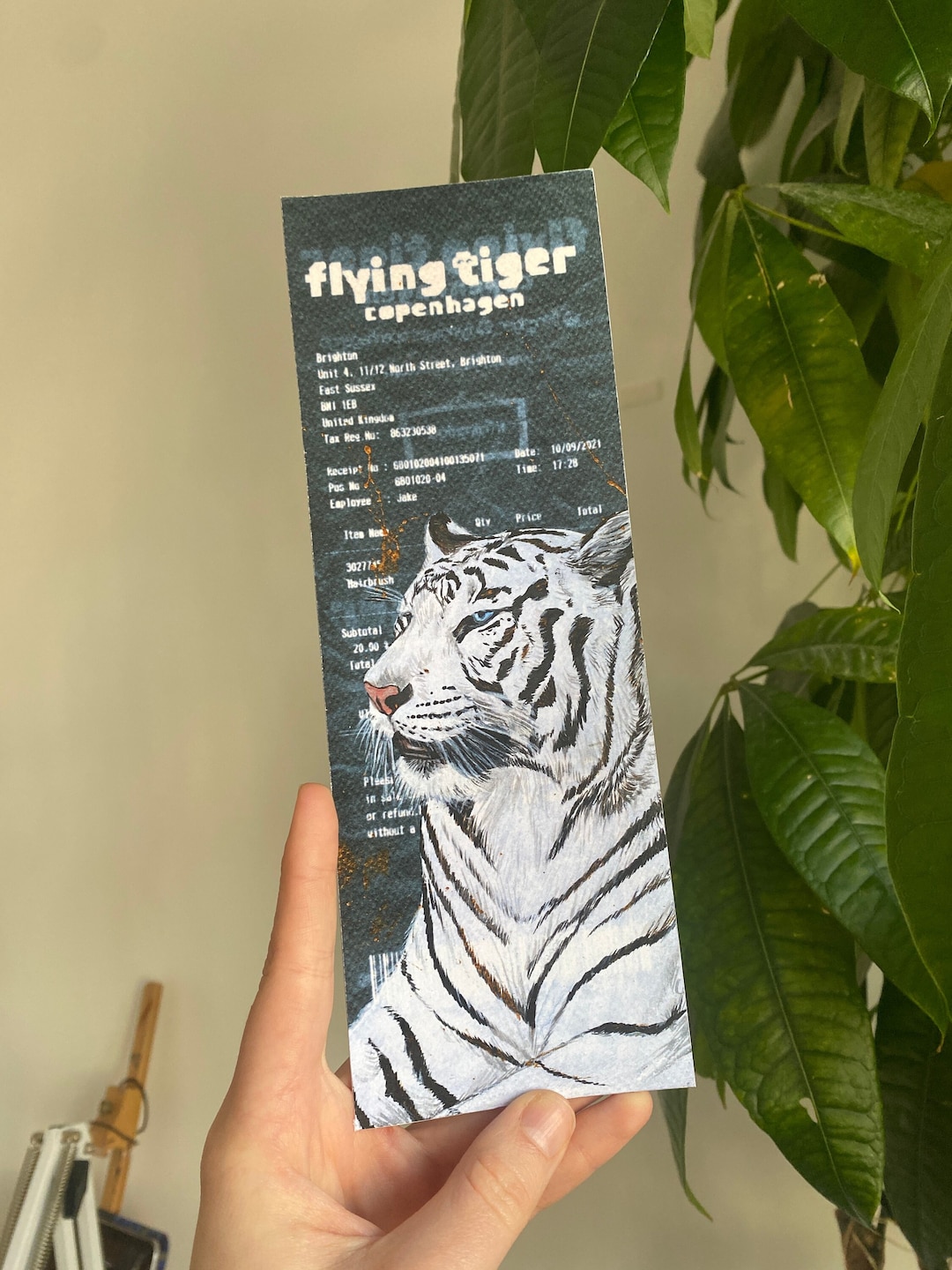 Flying White Tiger Receipt Print - Etsy