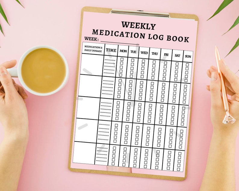 Medication Log Printable Medication Tracker Medication Chart Daily ...