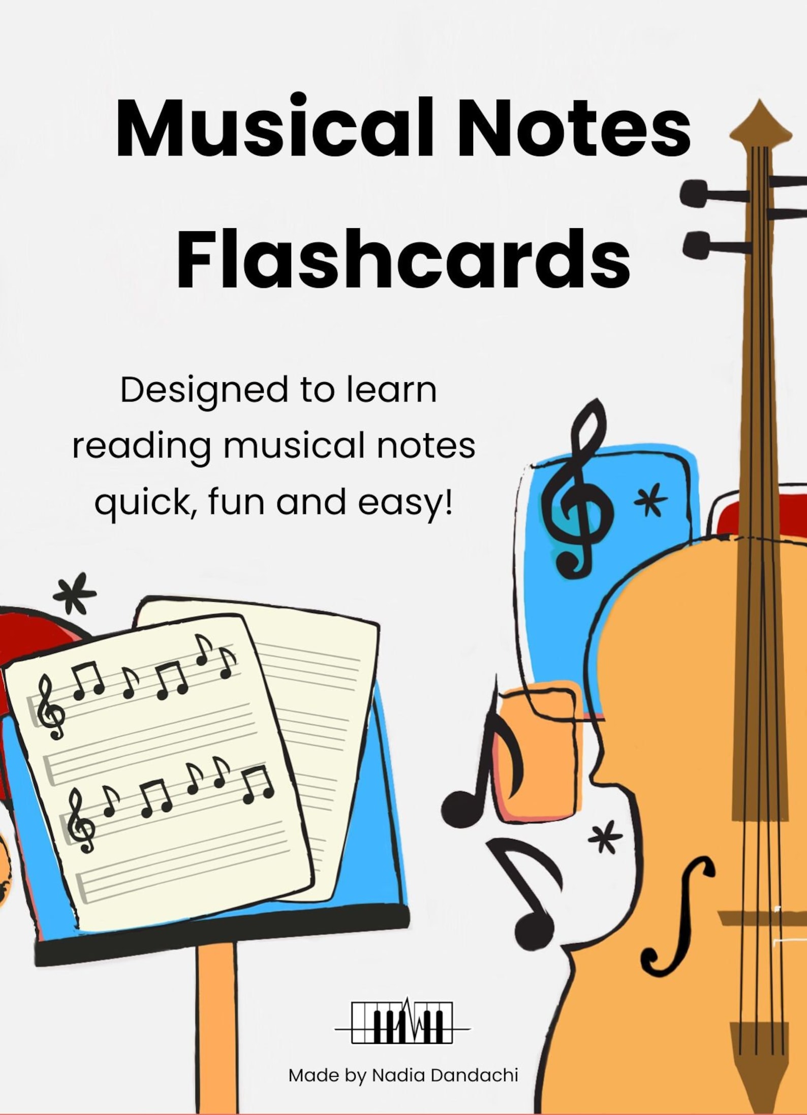 Musical Notes Flashcards Printable Cards for Music Learning Suitable ...
