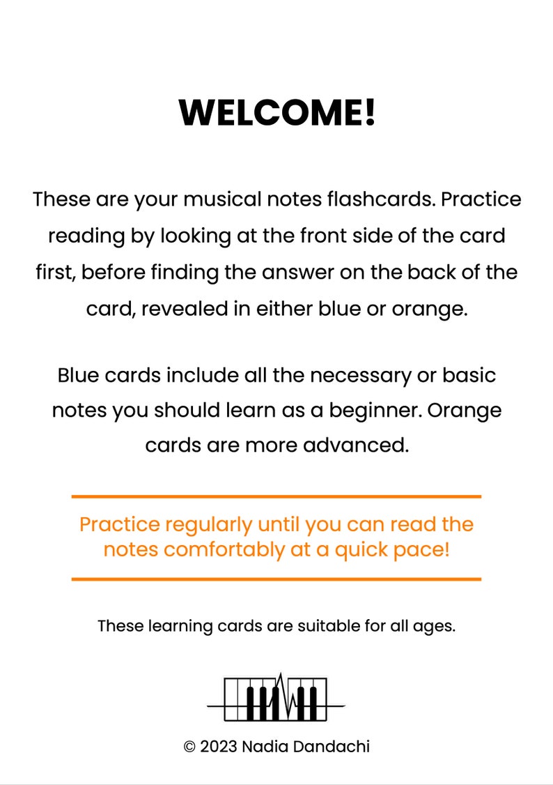 Piano Note Flashcards – Treble & Bass Clef, All 88 Keys | Printable PDF ...