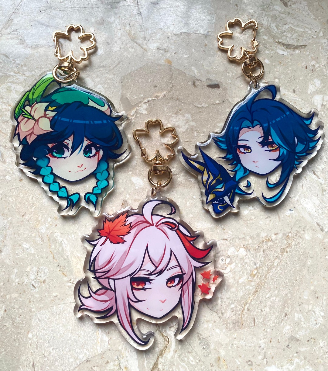 Genshin Impact Anemo Acrylic Keychains Venti Xiao Kazuha - Etsy