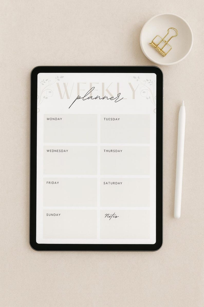 A4 Undated Digital Planner Printable PDF – Minimalist Daily, Weekly and ...