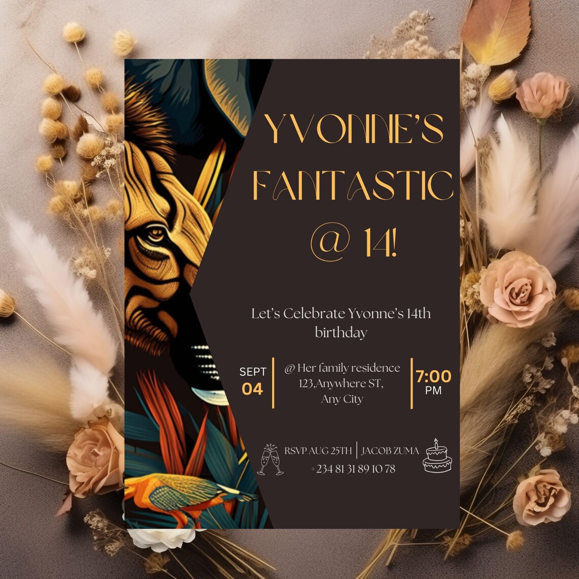 Editable Birthday African Theme Invitation - Etsy