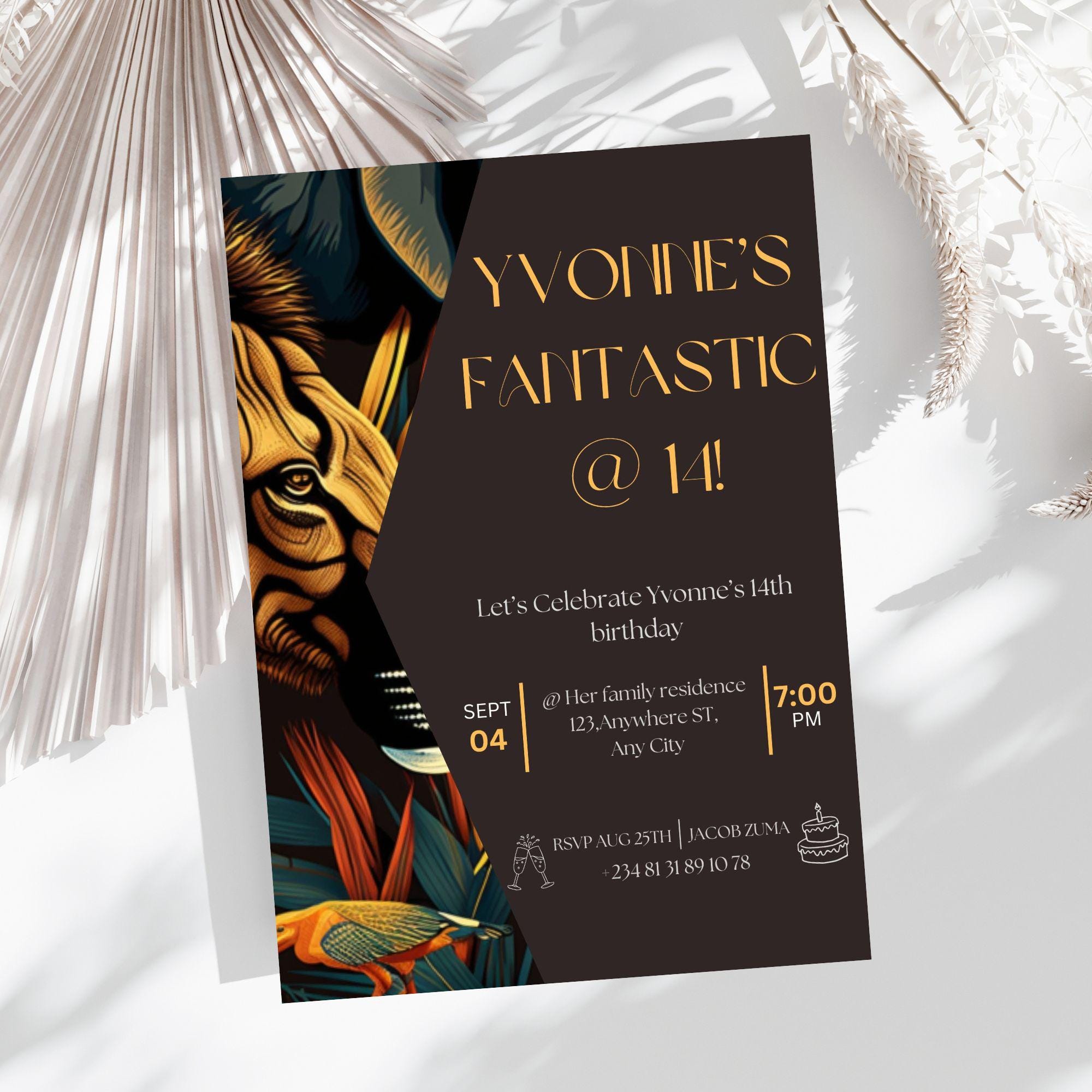 Editable Birthday African Theme Invitation - Etsy