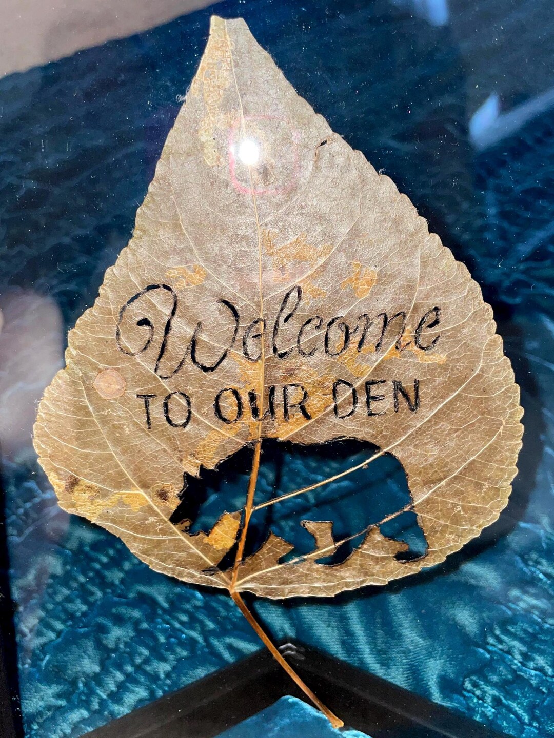Welcome to Our Den Quote Leaf Gift Handmade Family Gift Wedding Gift ...