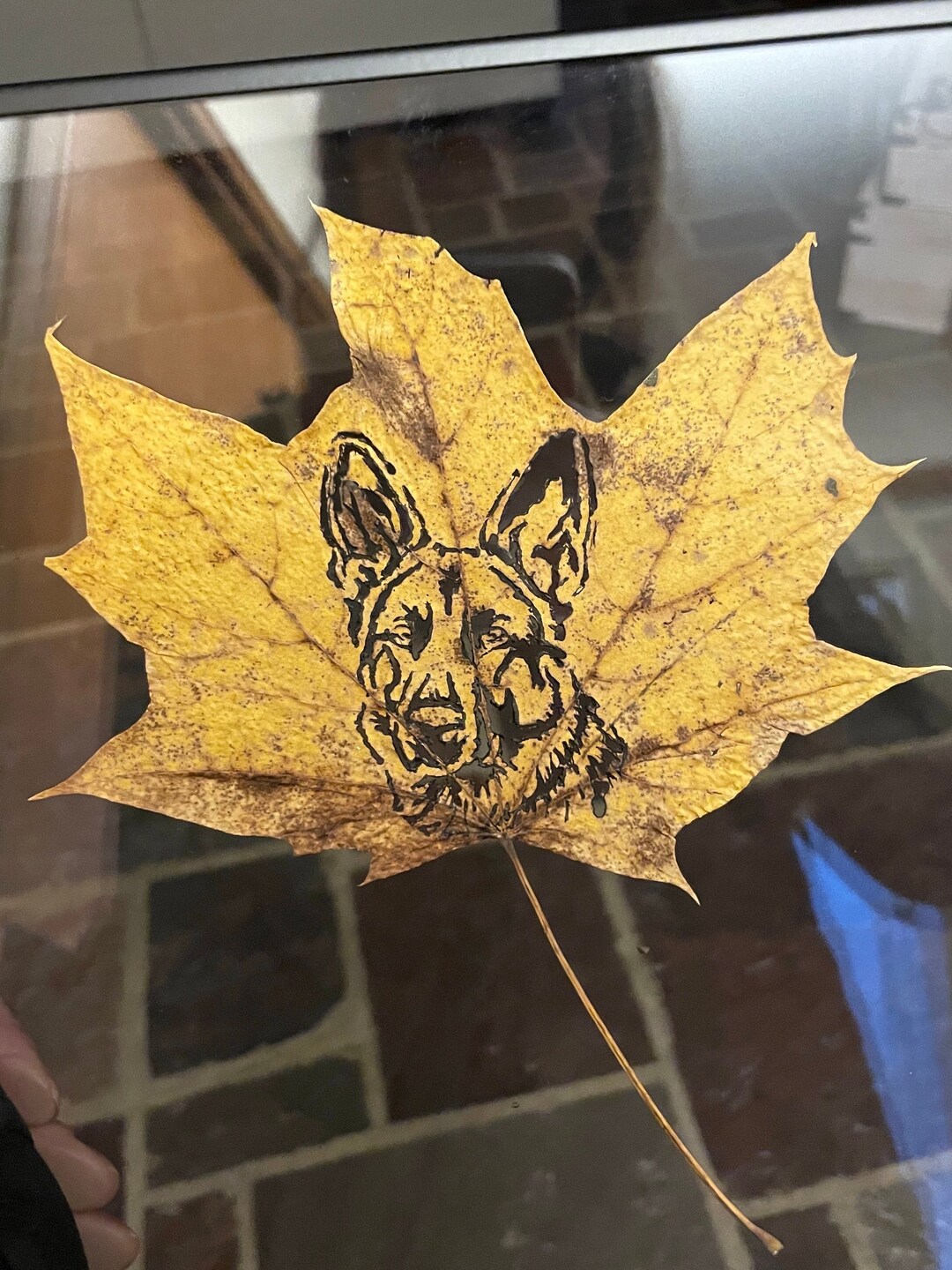 Handmade Burned Maple Leaf German Shepherd Dog Lovers Unique Gift ...