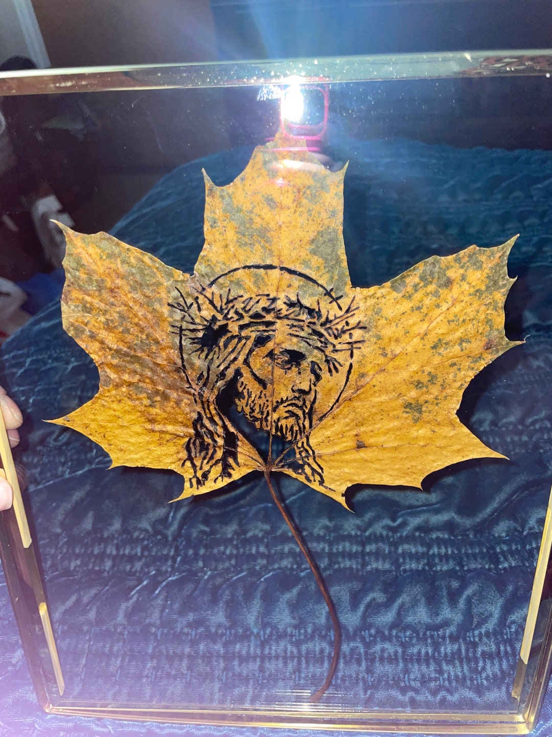 Hand Carved Maple Leaf Jesus Leaf - Etsy