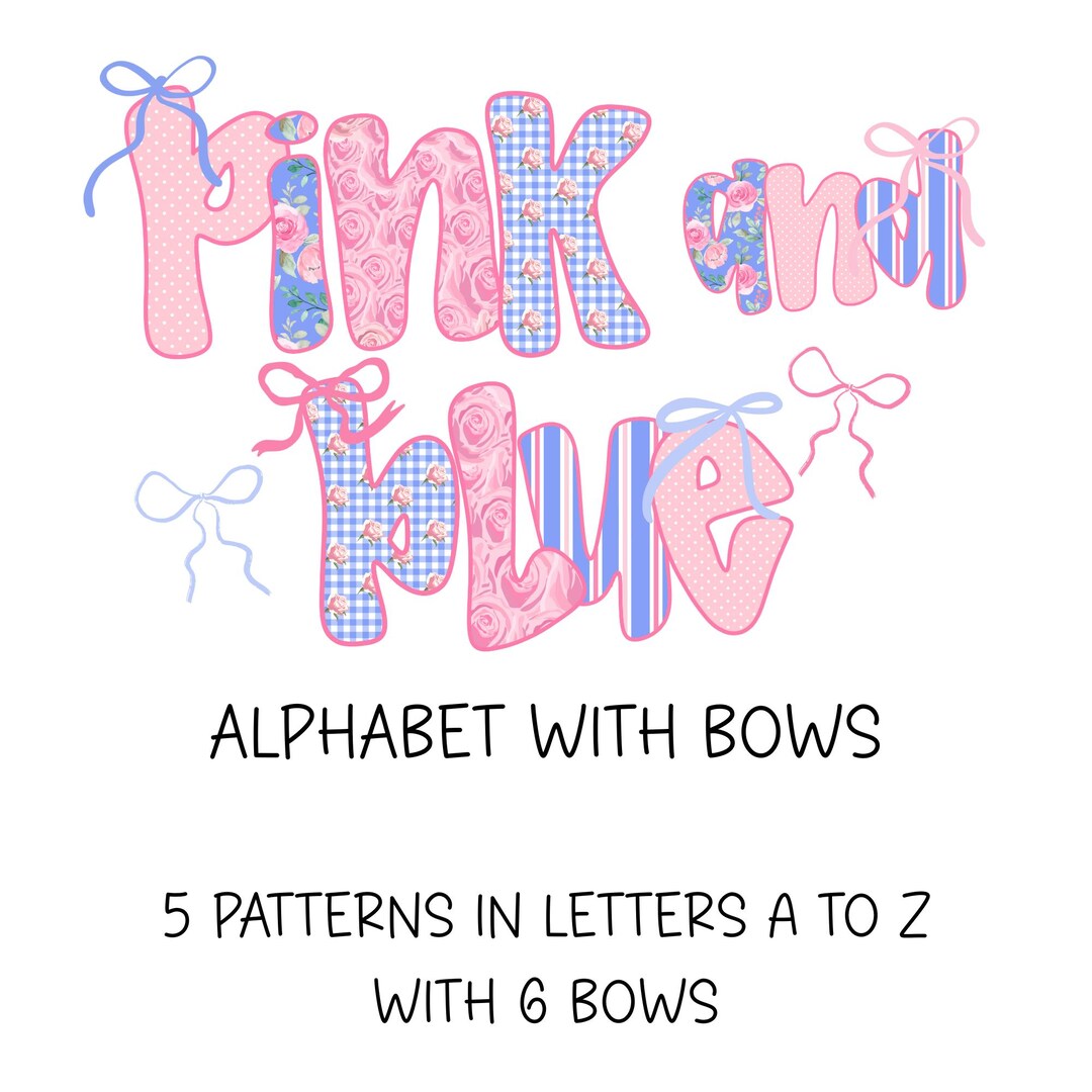 Floral Alphabet PNG Bundle: Hand-drawn Doodle Letters With Bows ...