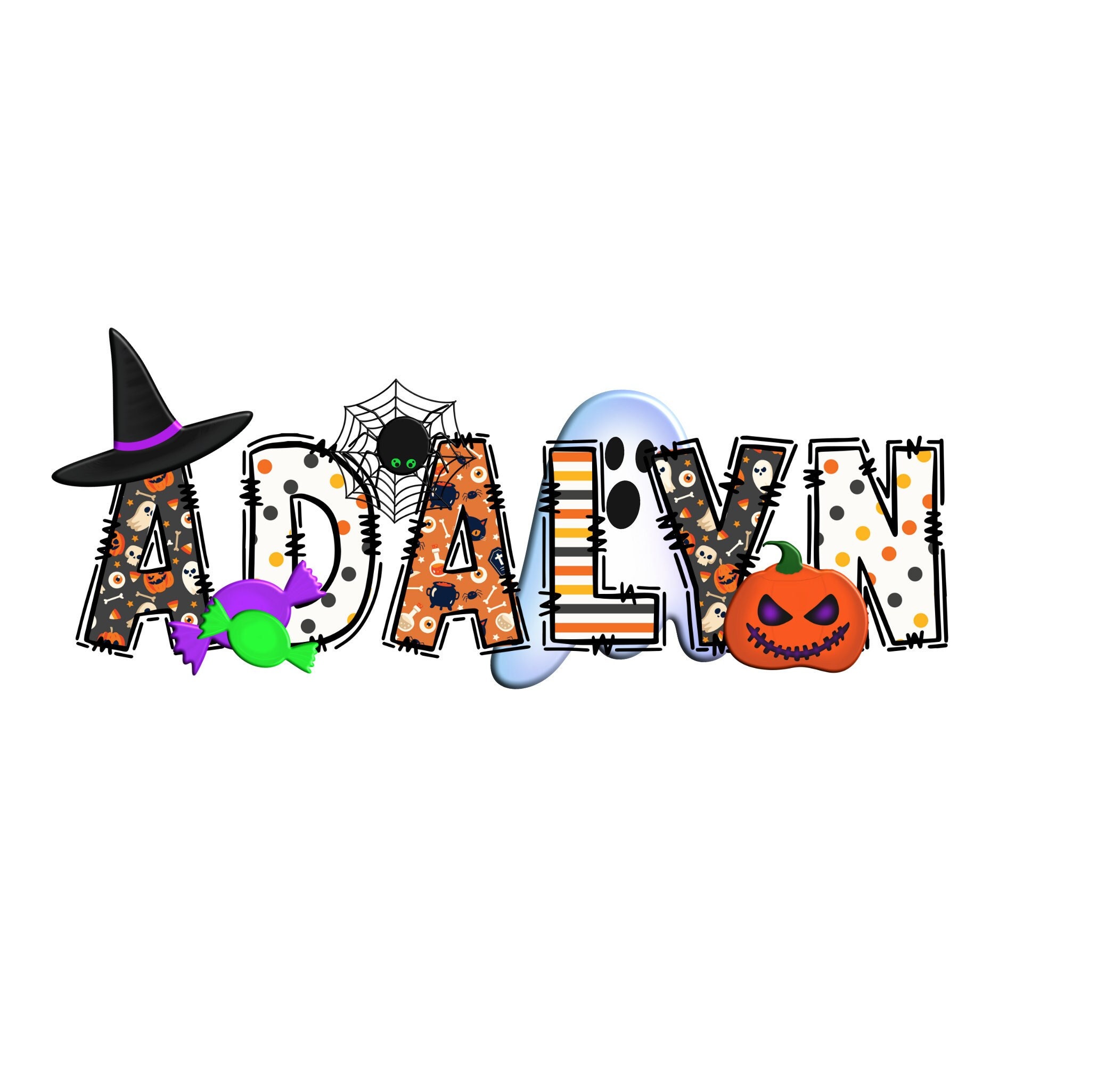 Personalized Halloween Name PNG | Customized Name for Child | Name ...