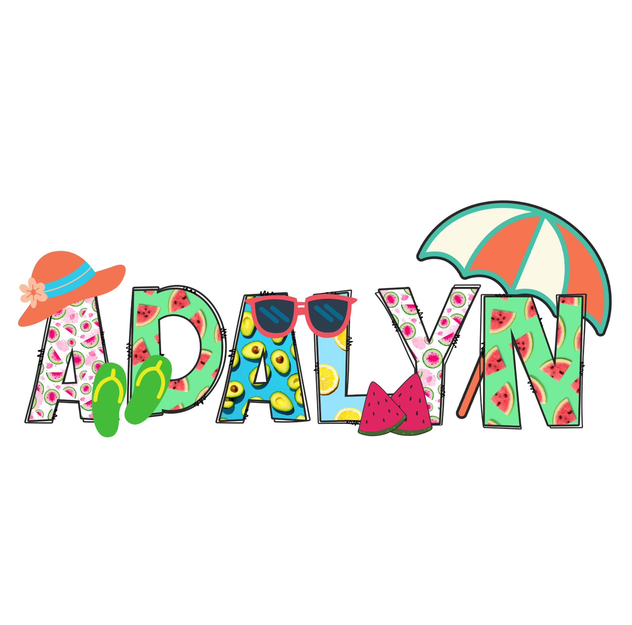 Summer Themed Personalized Name PNG for Sublimation Beach Vacation ...