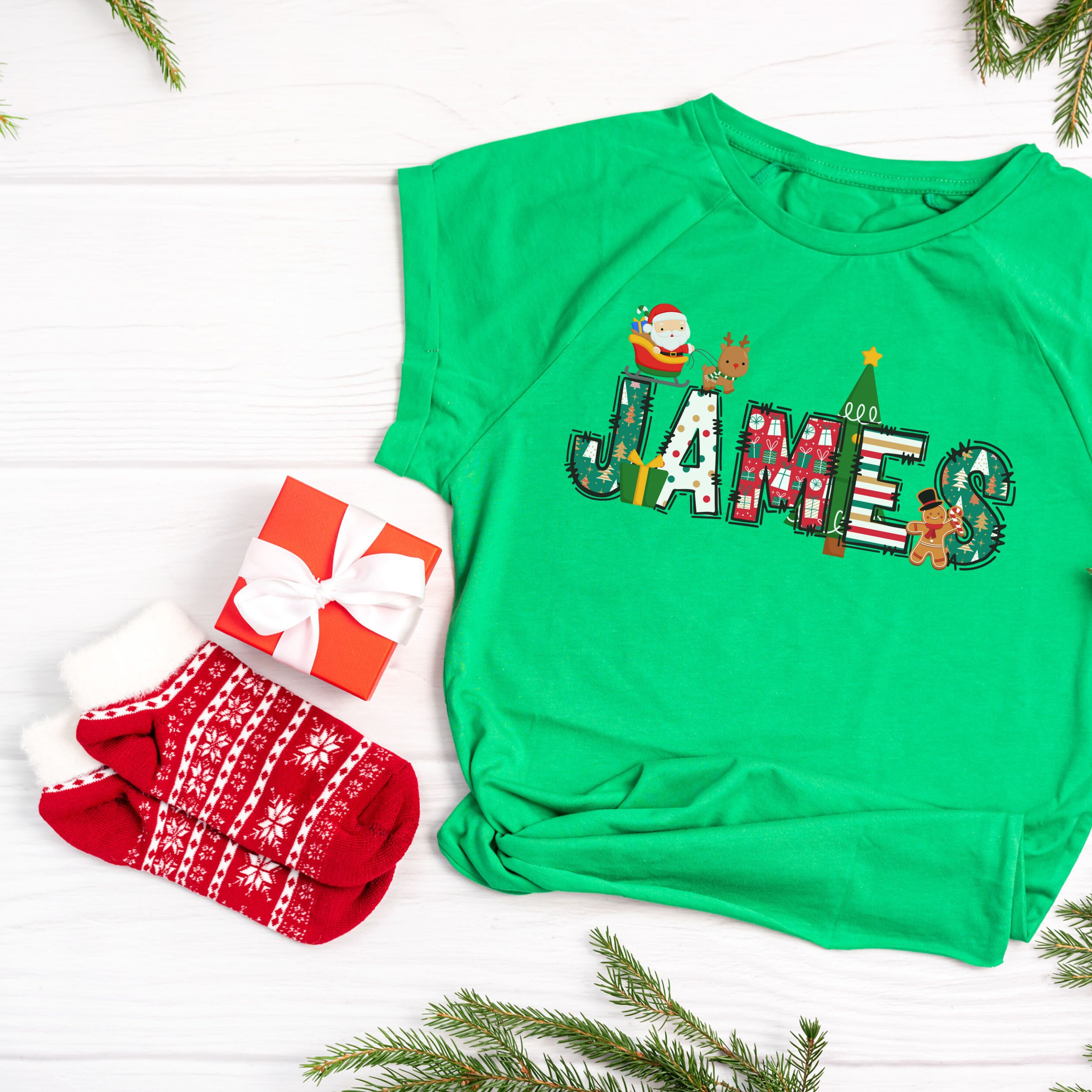 Personalized Christmas Name PNG | Customized Name for Child | Matching ...