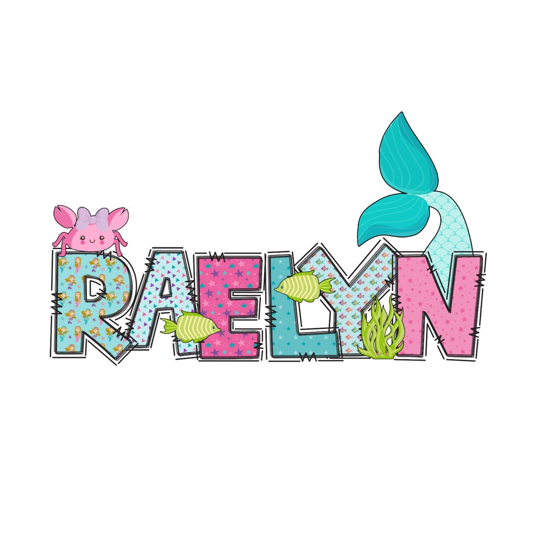 Personalized Mermaid Name PNG: Undersea Sublimation Design (digital ...