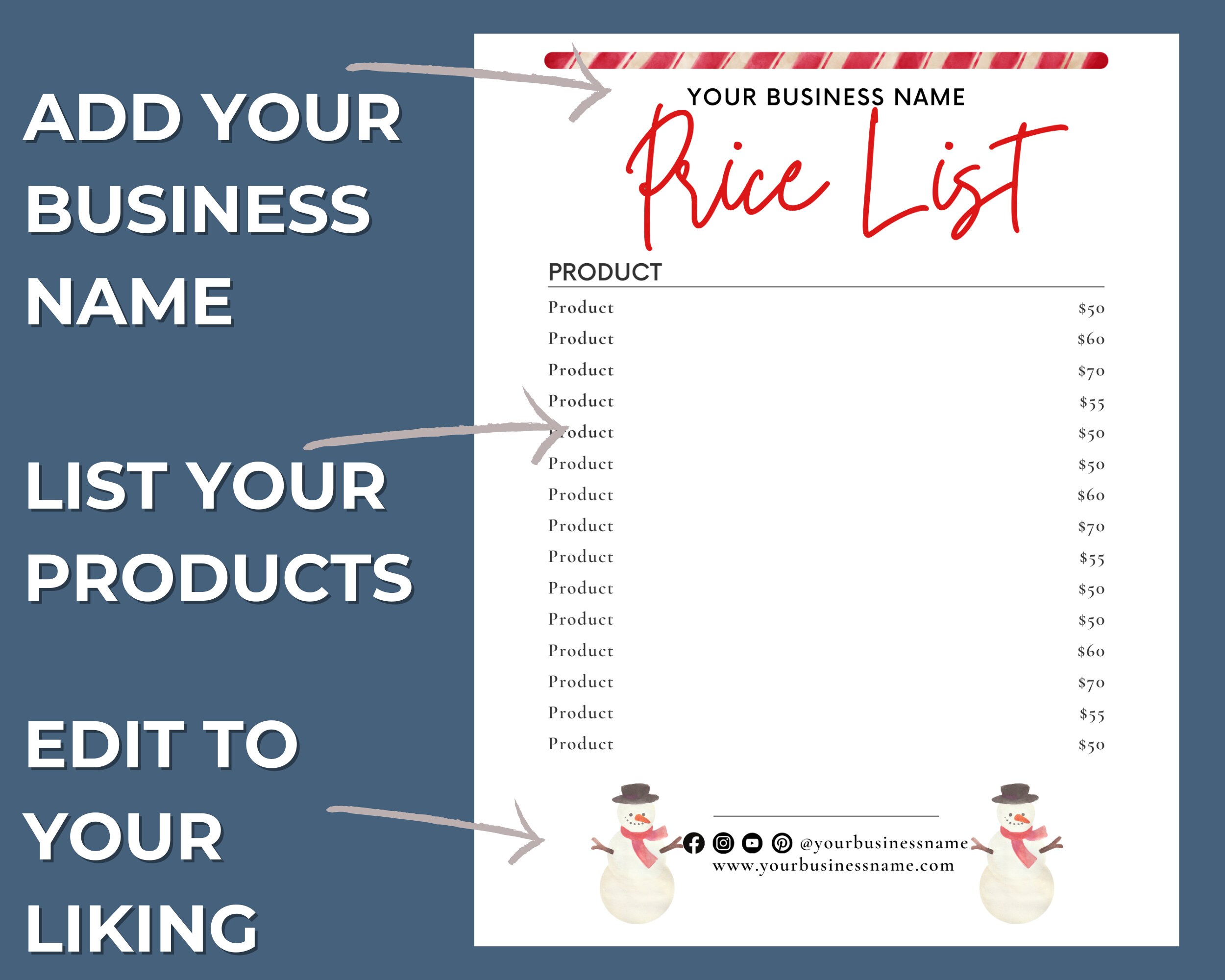 Holiday Themed Craft Fair Sign Bundle Seasonal Market Signage Small ...