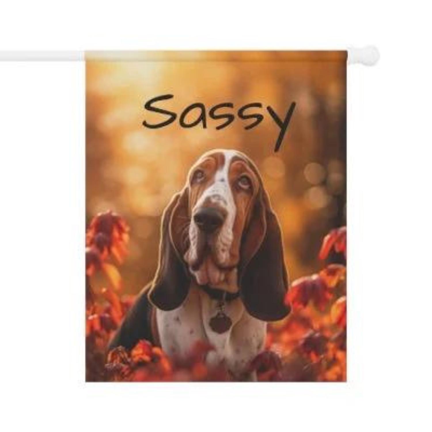 Bassett Hound Flag, Spring Bassett Hound Garden Flag, Summer Dog Flag ...