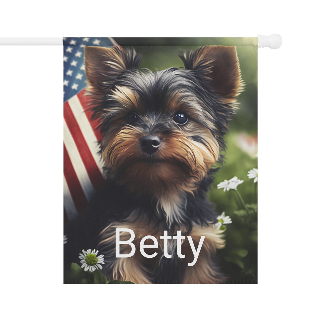Yorkie Patriotic Flag, Custom Yorkie Garden Flag, Yorkie Mom Gift ...