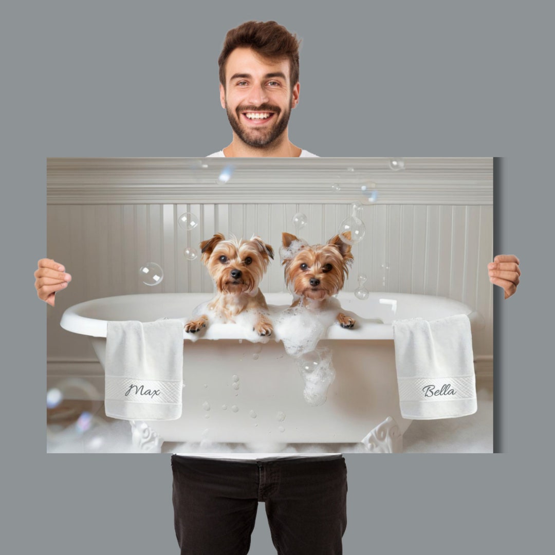 Yorkie Bath Art | Yorkie Giftful | Dog Bathtub Art | Yorkie Gifted ...